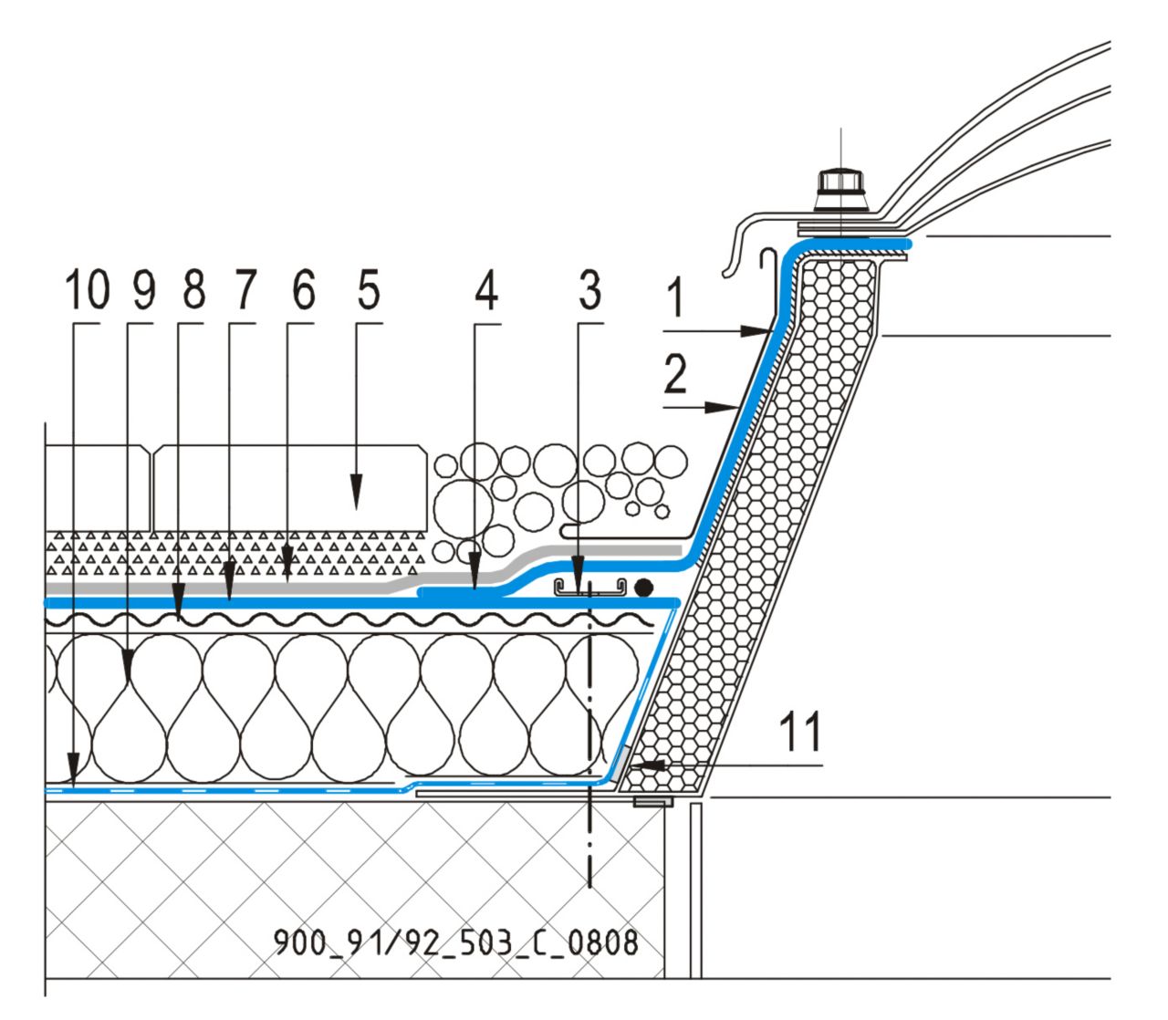 CAD detalji za FPO i PVC membrane na prohodnim krovovima