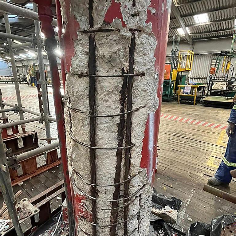 Repair of Spalling Concrete Columns | OVK Warehouse