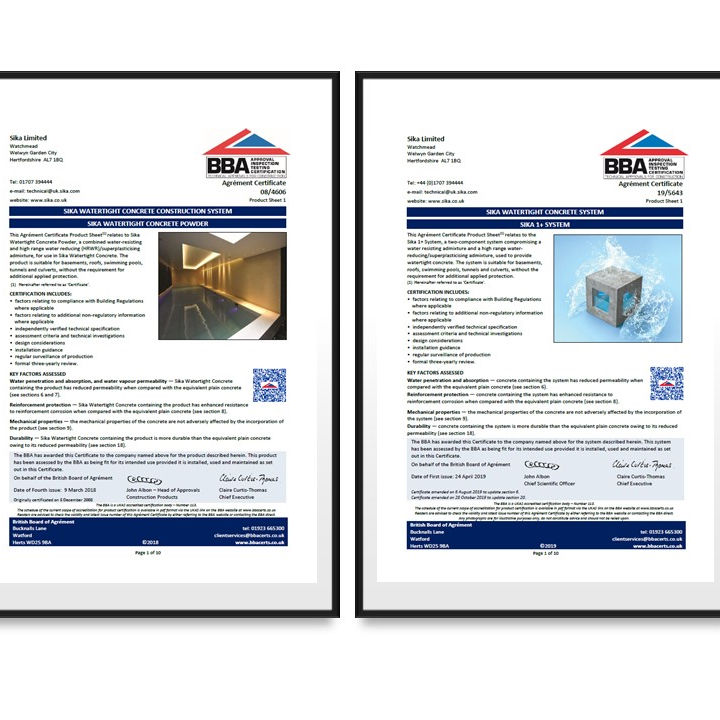 Sika: A world of choice for BBA-certified waterproofing products